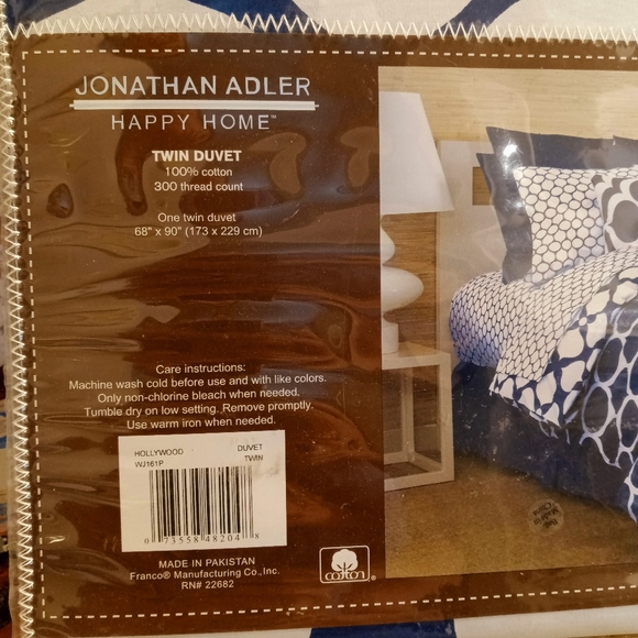 Jonathan Adler | Bedding | Jonathan Adler Happy Home Twin Duvet Hollywood Collection Blue White ...